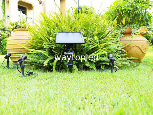 3*5w led outdoor waterproof landscaping ground smartyard triple lampheads solar spotlight,3pcs lamphead solar spotlight