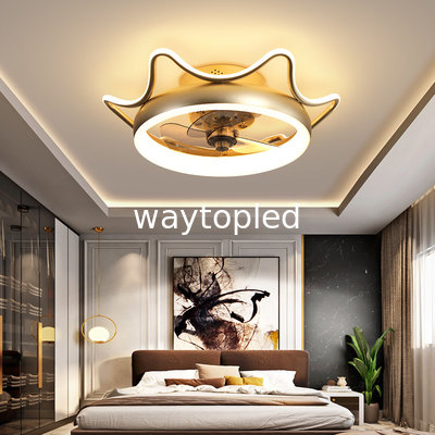 36W Modern Decorative LED Ceiling Fan Lamp Adjustable Wind Speed With Remote Control Sand Gold Indoor Lighting Bedroom